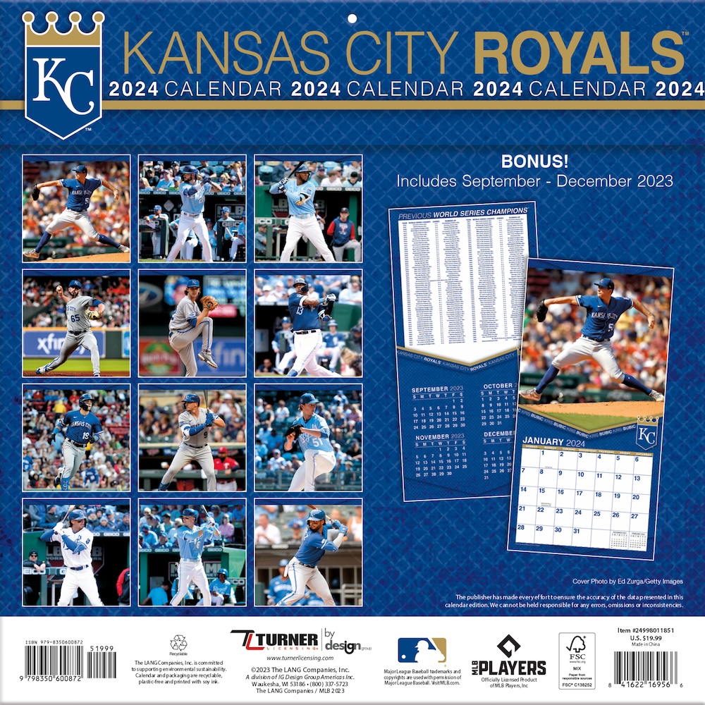 Kansas City Royals 2026 MLB Team Wall Calendar - Buy at KHC Sports