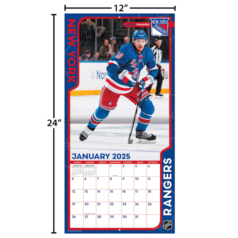 New York Rangers 2026 NHL Team Wall Calendar - Buy at KHC Sports