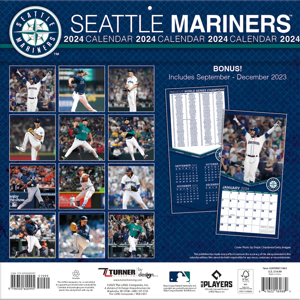 Seattle Mariners 2026 MLB Team Wall Calendar - Buy at KHC Sports